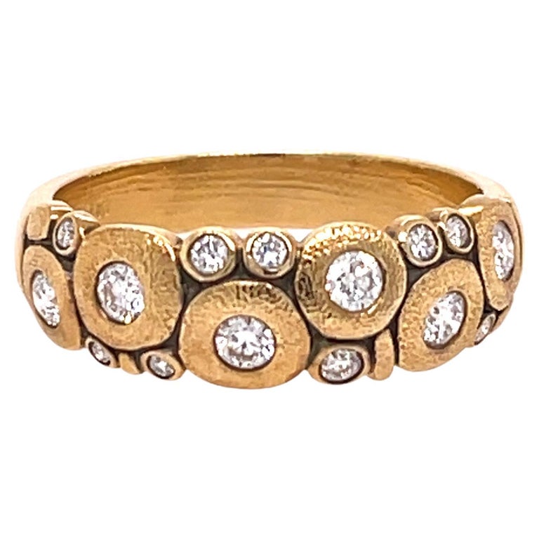 Alex Sepkus Diamond "Candy" Dome Ring 18K Yellow Gold For Sale at 1stDibs