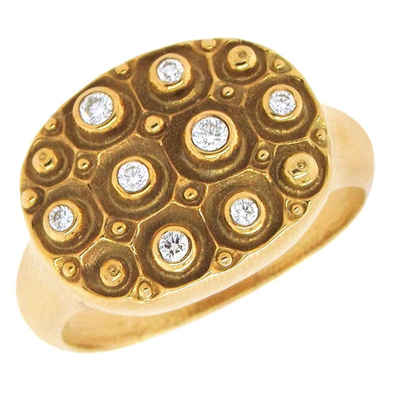 Alex Sepkus Diamond Signet-Style Ring For Sale at 1stDibs