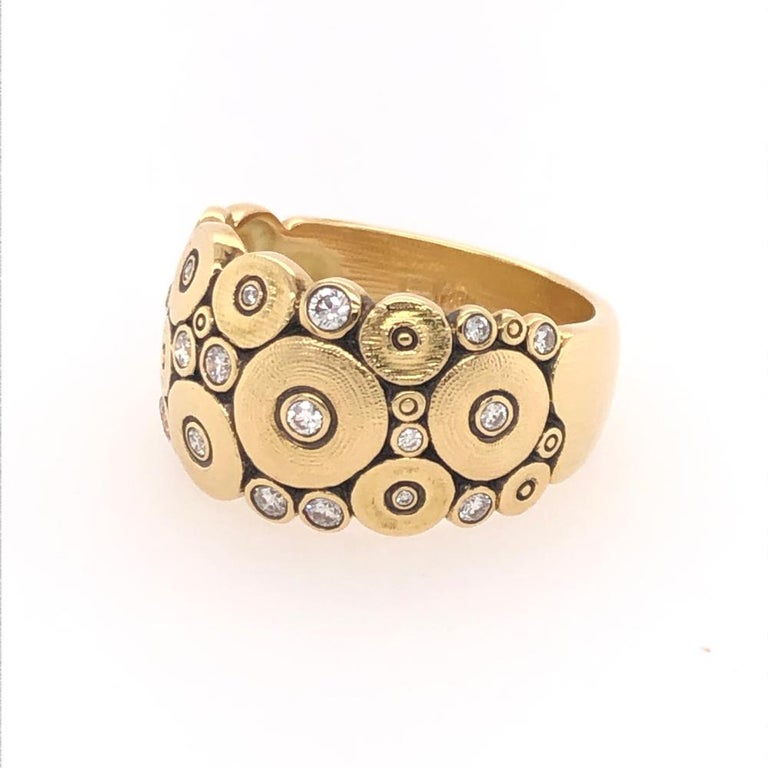 Alex Sepkus Diamond Yellow Gold Ocean Ring For Sale At 1stdibs