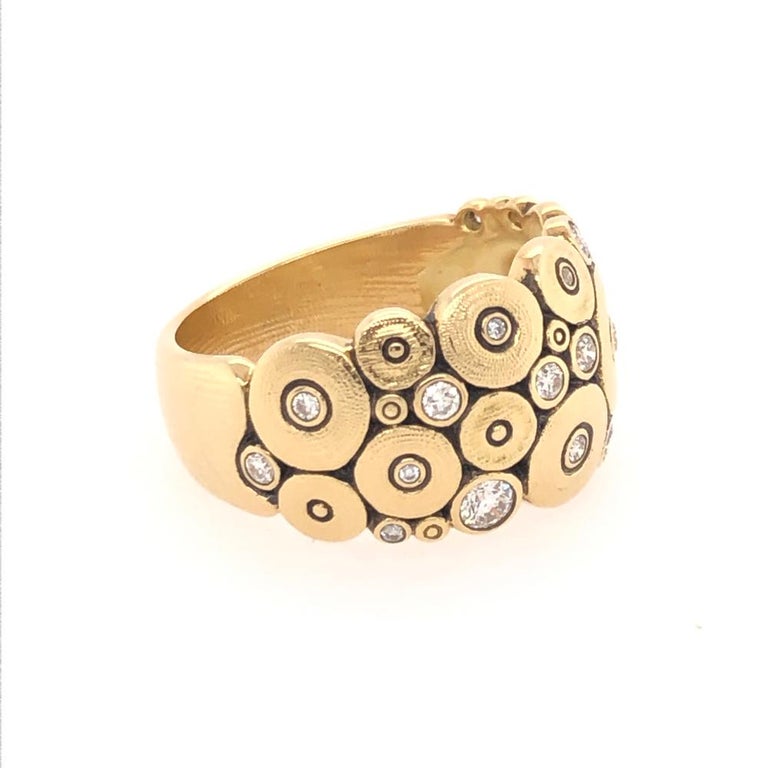 Alex Sepkus Diamond Yellow Gold "Ocean" Ring at 1stDibs