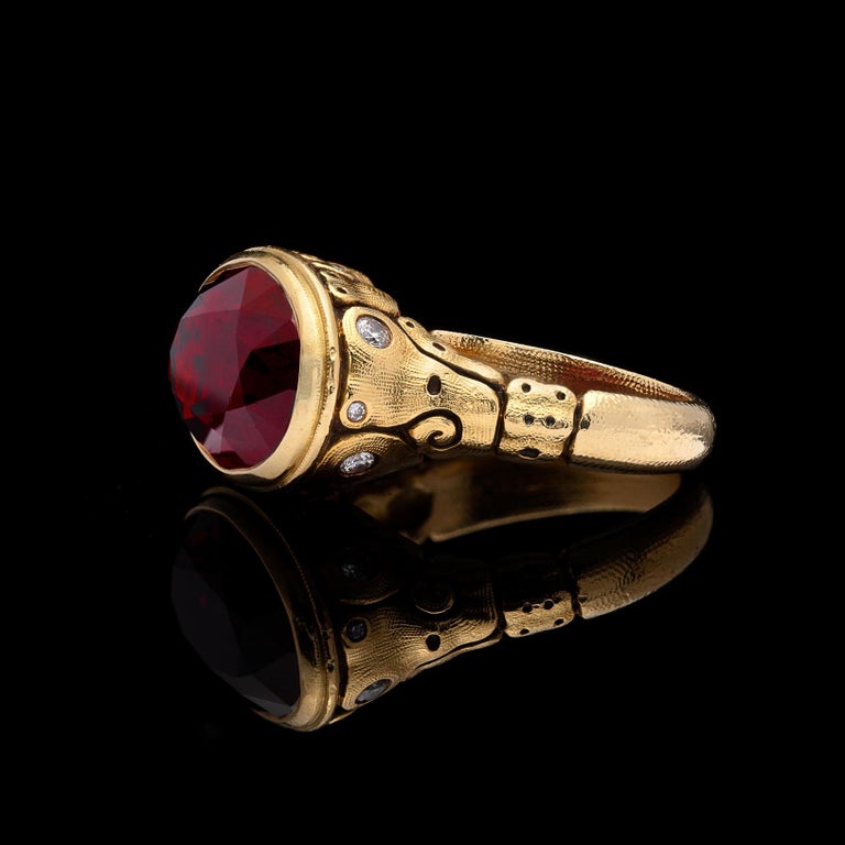 Alex Sepkus "Flora" Garnet and Diamond Ring at 1stDibs