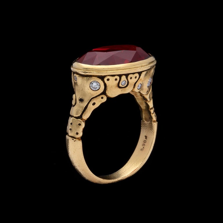 Alex Sepkus "Flora" Garnet and Diamond Ring at 1stDibs