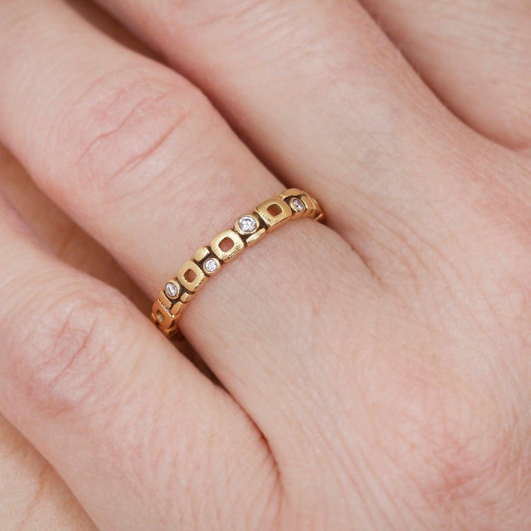 Customizable Alex Sepkus "Micro Windows" Band Ring with White Diamonds ...