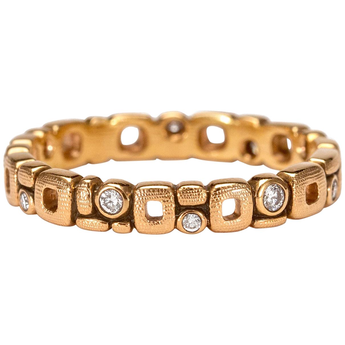 Alex Sepkus Sapphire Ruby Diamond Gold Eternity Band Ring at 1stDibs