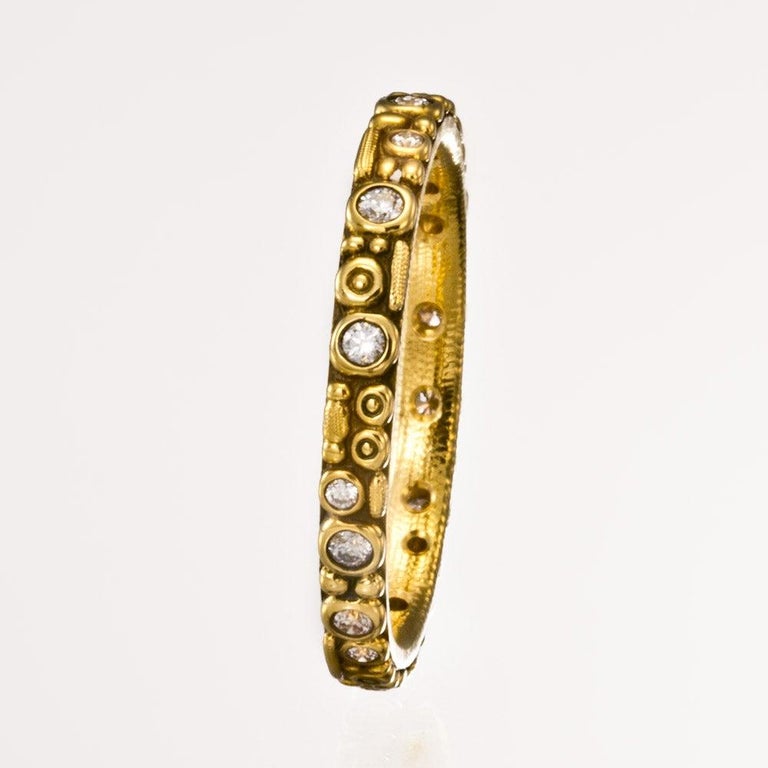 Customizable Alex Sepkus "Mini 62" Band Ring with White Diamonds in 18 ...