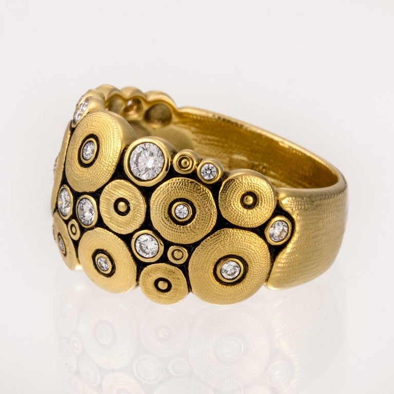 Customizable Alex Sepkus "Ocean" Dome Ring with Brilliant White ...
