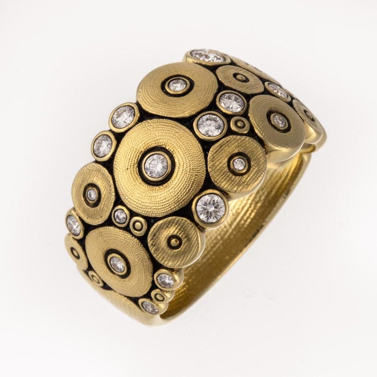 Customizable Alex Sepkus "Ocean" Dome Ring with Brilliant White ...