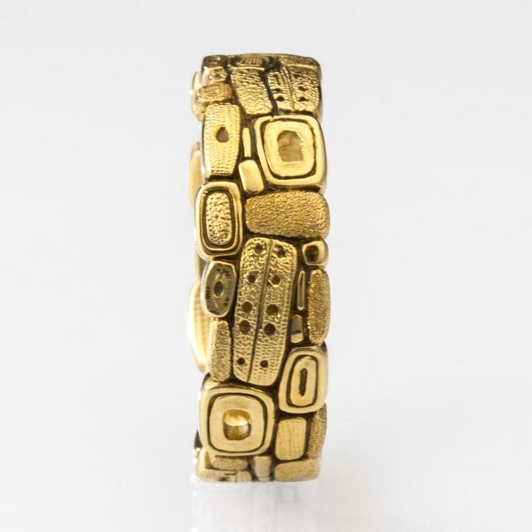 Customizable Alex Sepkus "Stone Barn" Band Ring in 18 Karat Yellow Gold ...
