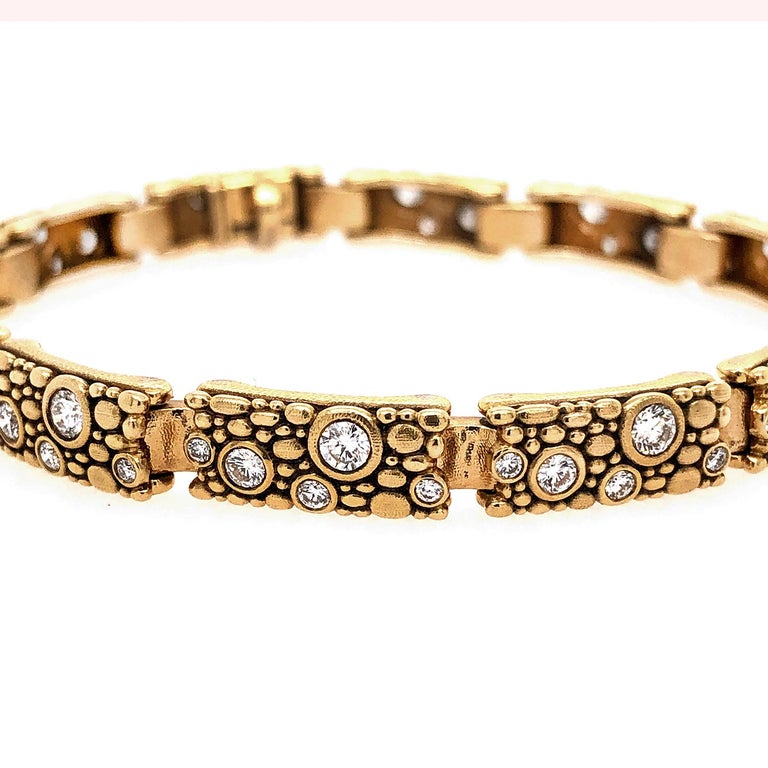 Alex Sepkus "Tiny" Link Bracelet with Brilliant White Diamonds in Gold ...