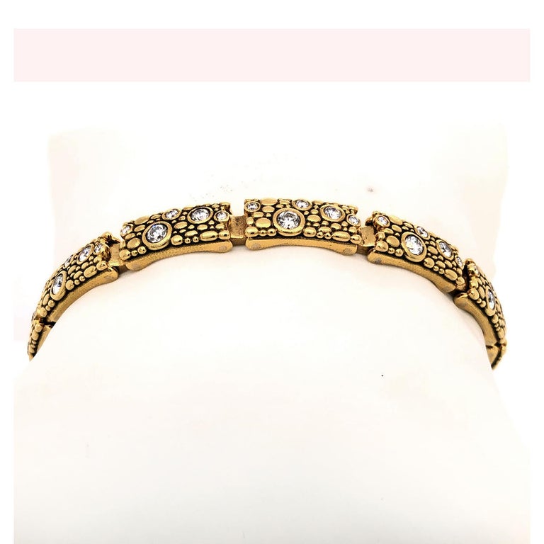 Alex Sepkus "Tiny" Link Bracelet with Brilliant White Diamonds in Gold ...