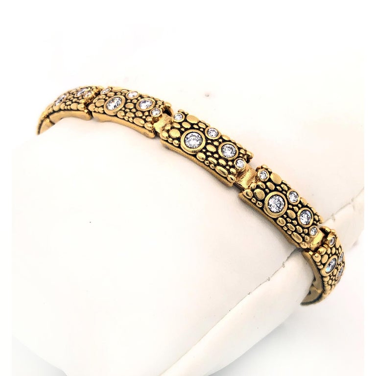 Alex Sepkus "Tiny" Link Bracelet with Brilliant White Diamonds in Gold ...