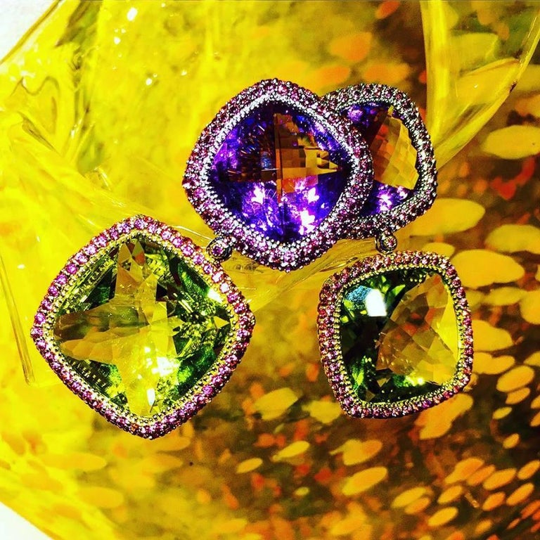 Alex Soldier Lemon Citrine Amethyst Garnet 18 Karat Gold Royal Drop ...