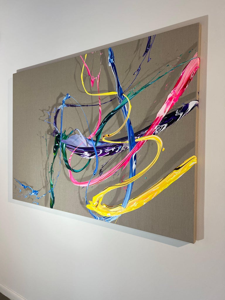 Alex Voinea - AV 879 - A Liquid Abstraction in Purple, Pink, Yellow ...