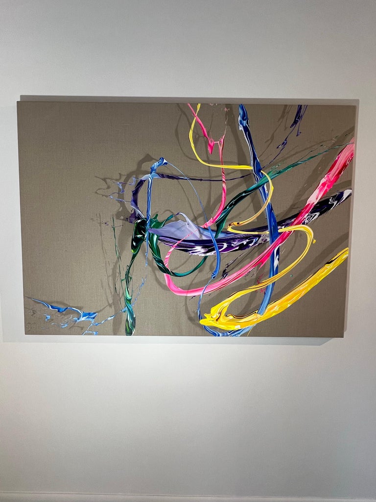 Alex Voinea - AV 879 - A Liquid Abstraction in Purple, Pink, Yellow ...