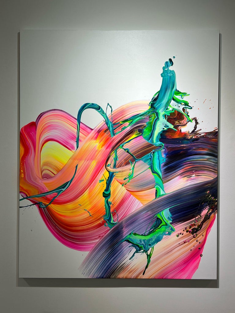 Alex Voinea - AV 880 - A Liquid Abstraction in Pink, Green, Purple, and ...