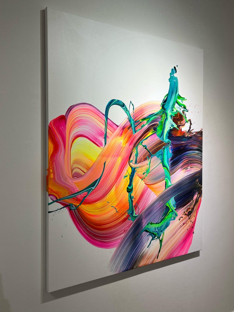Alex Voinea - AV 880 - A Liquid Abstraction in Pink, Green, Purple, and ...