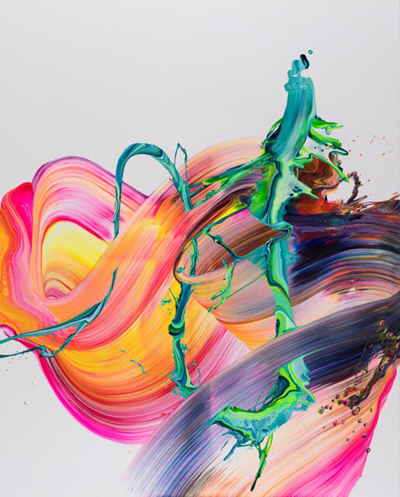 Alex Voinea - AV 879 - A Liquid Abstraction in Purple, Pink, Yellow ...