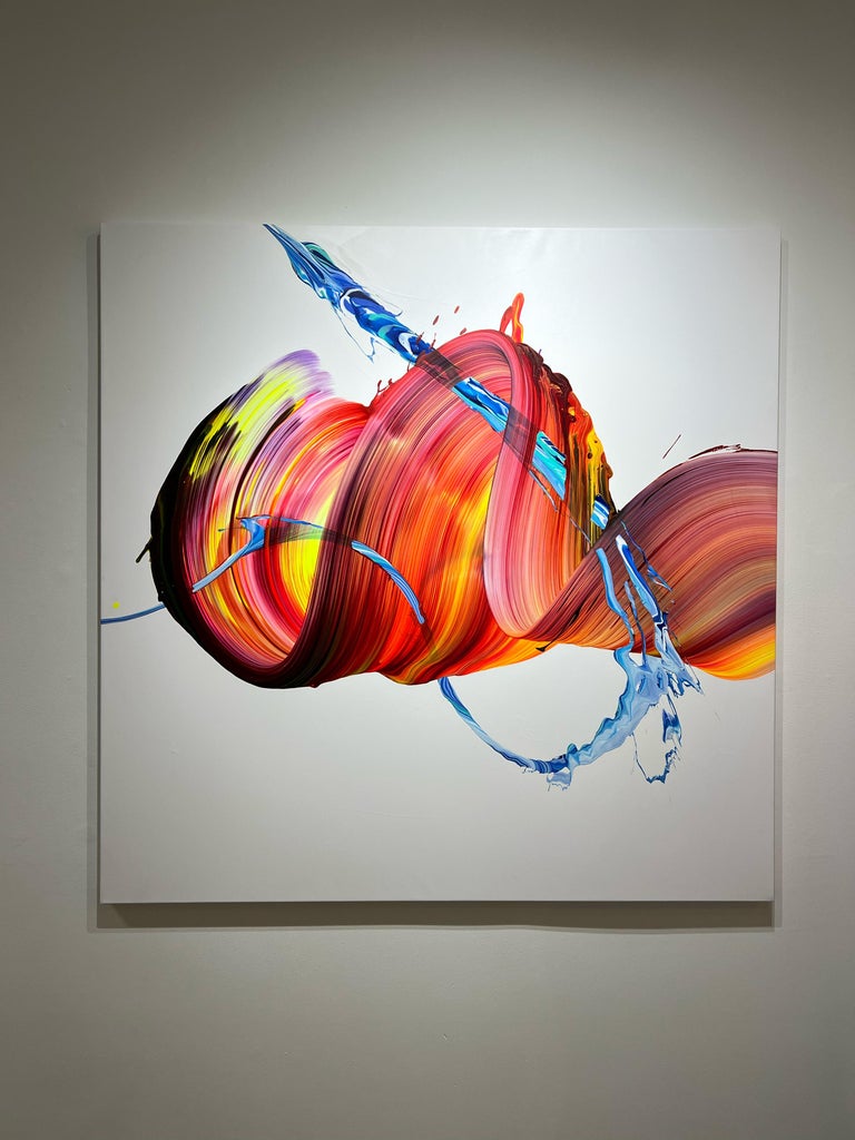 Alex Voinea - AV 881 - A Liquid Abstraction in Orange, Blue, Yellow ...