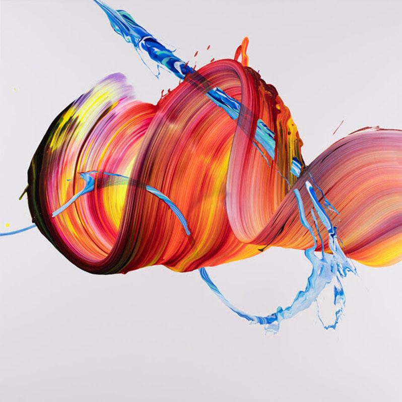 Alex Voinea - AV 879 - A Liquid Abstraction in Purple, Pink, Yellow ...