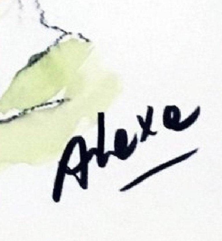 Alexa Chung, Watercolor on Archival Paper For Sale at 1stDibs