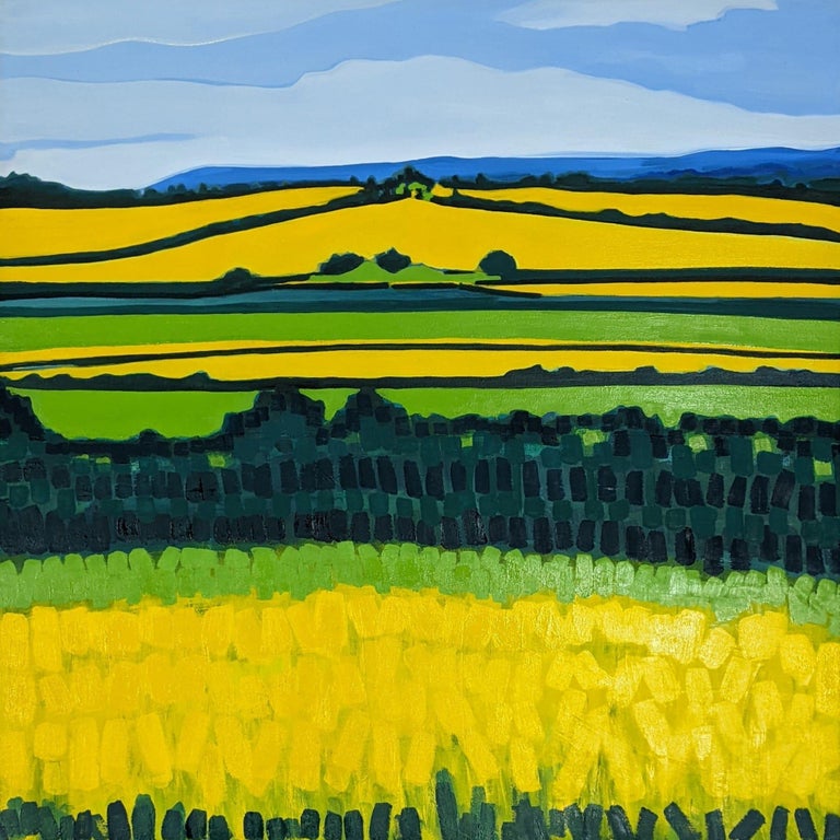 Alexa Roscoe - Yellow Hill No.1, Modern Style, Bright Cotswold ...