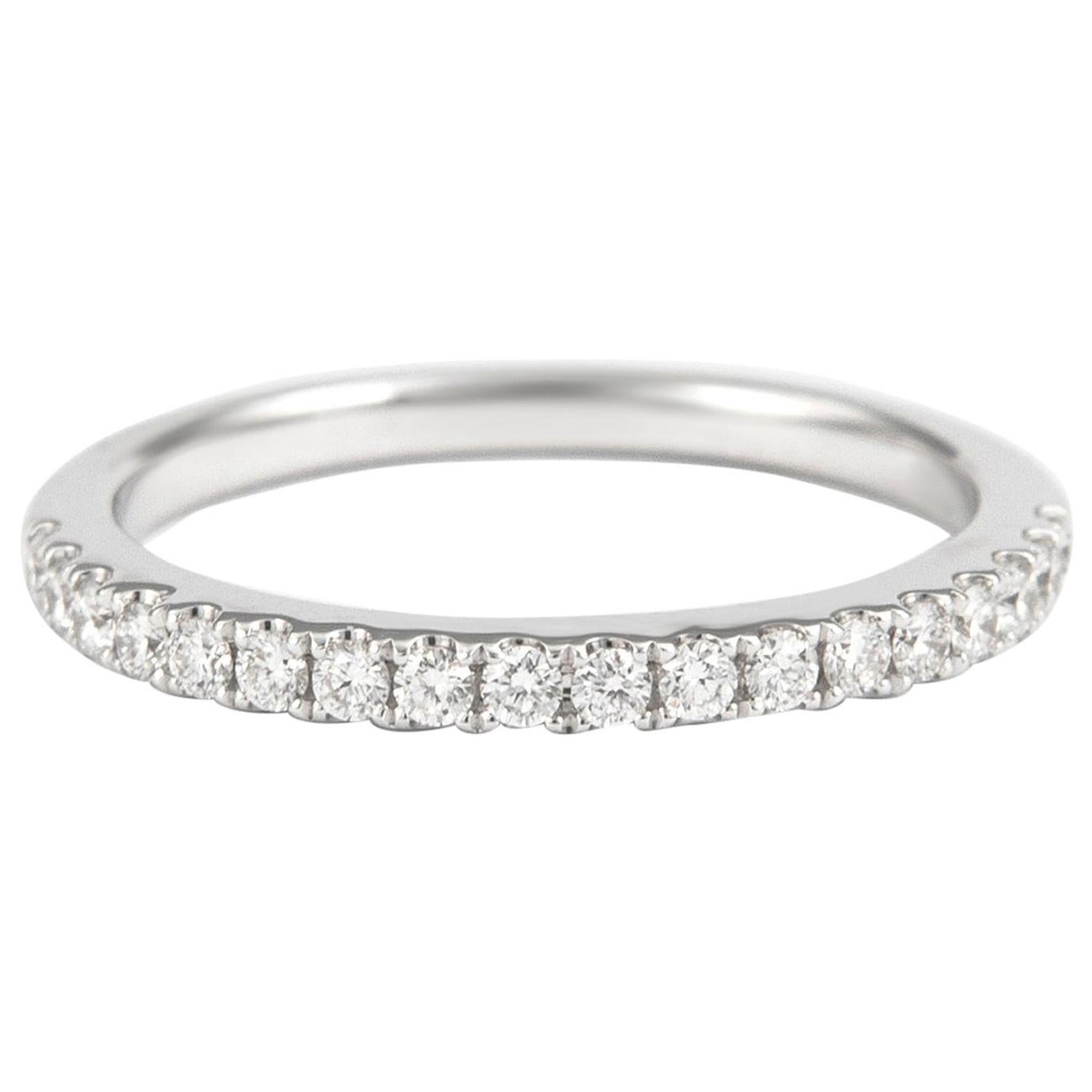 Delicate 18 Karat White Gold Diamond Flower Stacking Ring For Sale at ...