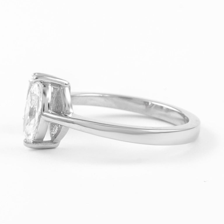 Alexander 1.31ct Marques and Emerald Cut Diamond Toi Et Moi Ring 18k White Gold For Sale at 1stDibs