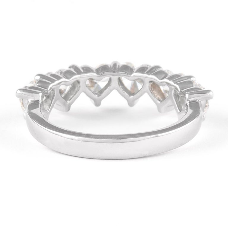 Alexander 1.84ct Heart Diamond D-F VVS2/VS1 Half Eternity Band Platinum For Sale at 1stDibs