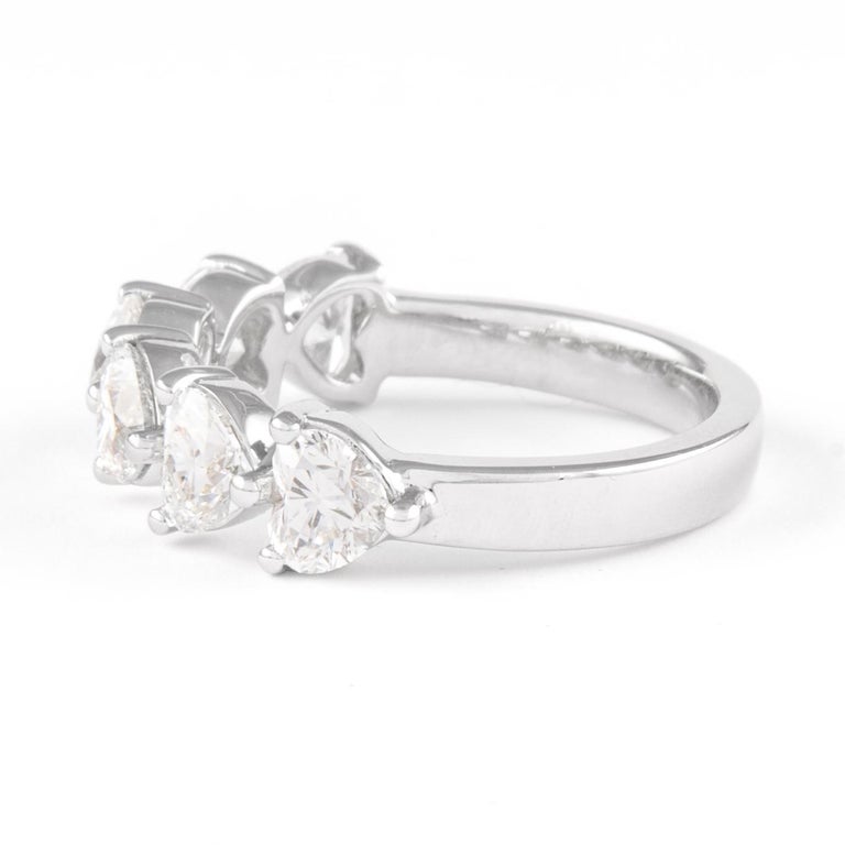 Alexander 1.89ct Heart Diamond D-F VVS2/VS1 Half Eternity Band Platinum For Sale at 1stDibs