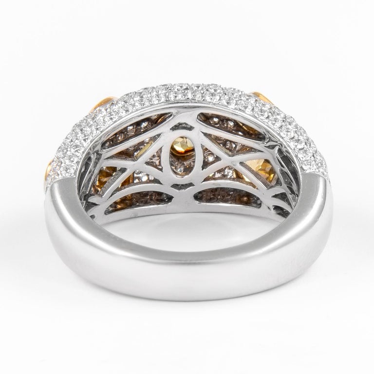 Alexander 2.68ct Fancy Dark Green Brown Multi Diamonds Ring 18k Two Tone For Sale at 1stDibs