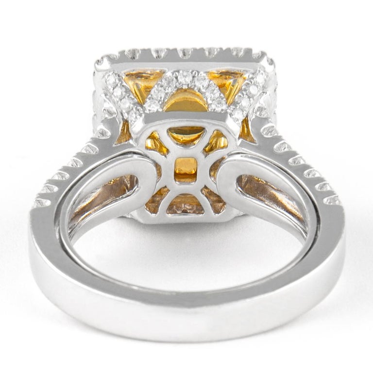 Alexander 4.50ct Fancy Intense Yellow Radiant Diamond with Halo Ring ...