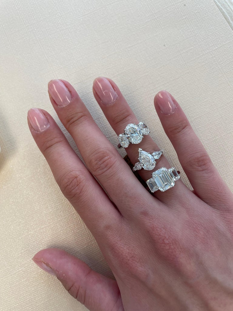 Alexander All GIA 4.01 Carat with 2.00 Carat Emerald Cut Diamonds Ring ...