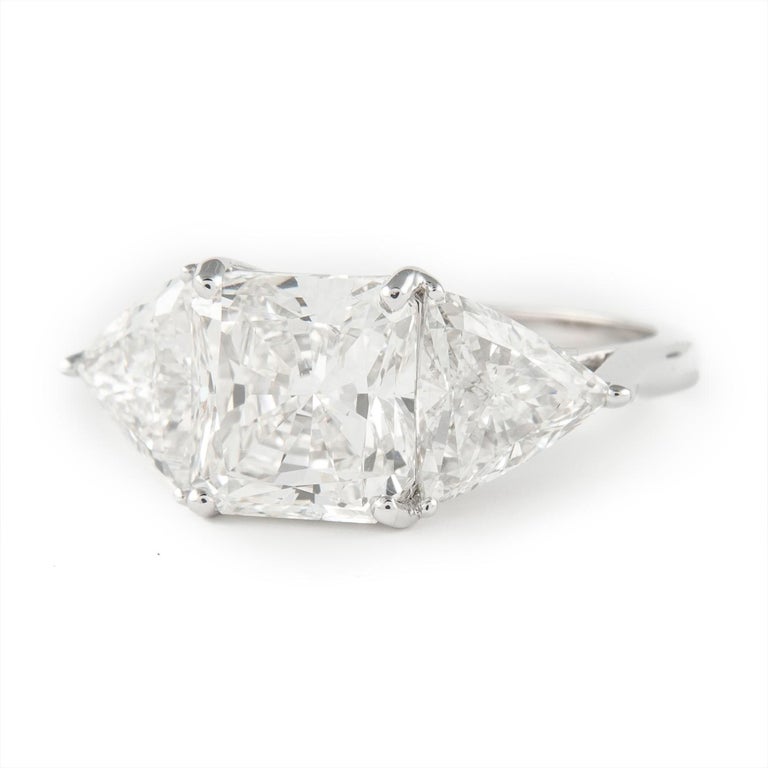Alexander All GIA Certified 3.00 Carat Radiant Cut Diamond Three-Stone ...