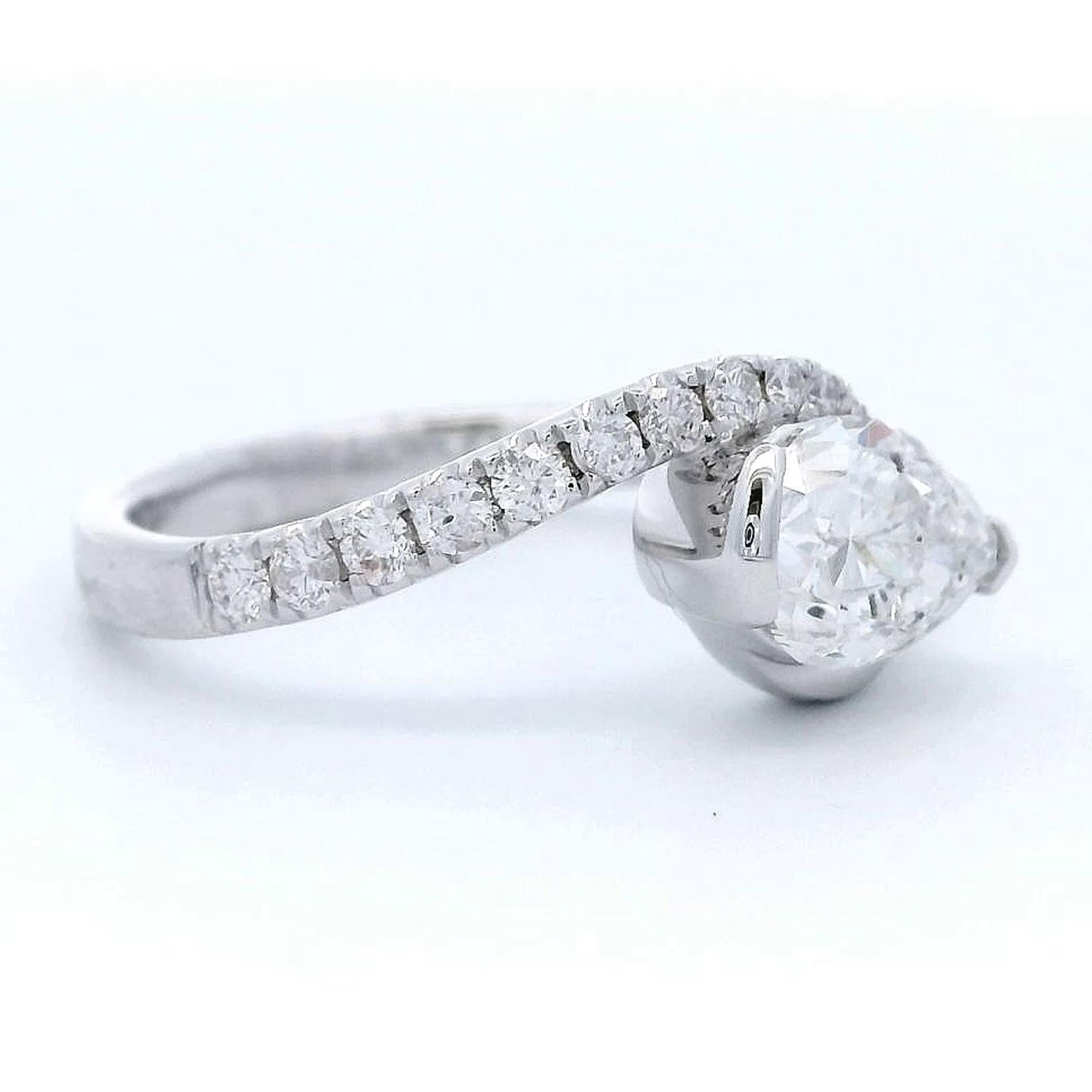 Alexander Beverly Hills 1.12ct Pear Diamond Abstract Ring 18k White ...