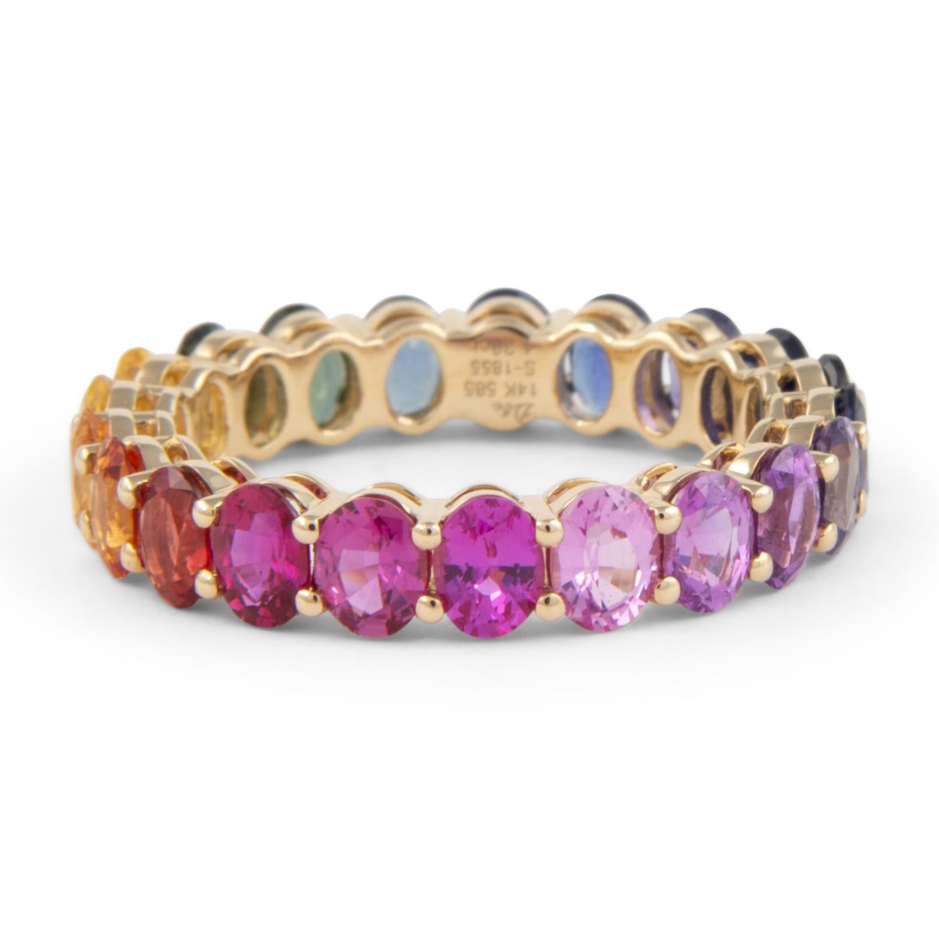 Alexander Beverly Hills 4.38ct Rainbow Sapphire Eternity Band Yellow ...