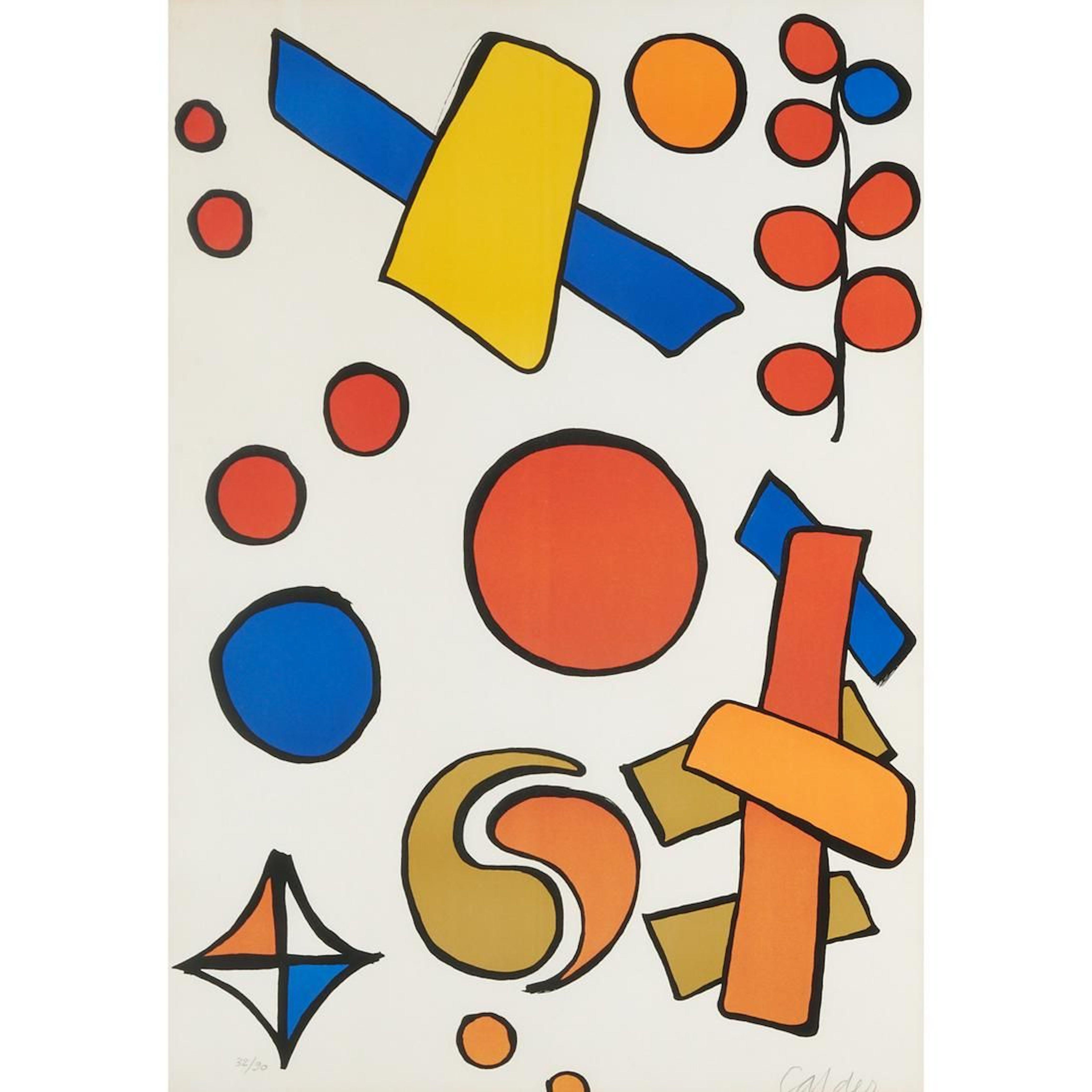 Alexander Calder - Mosaique Et Ballons Noirs - Original Lithograph ...