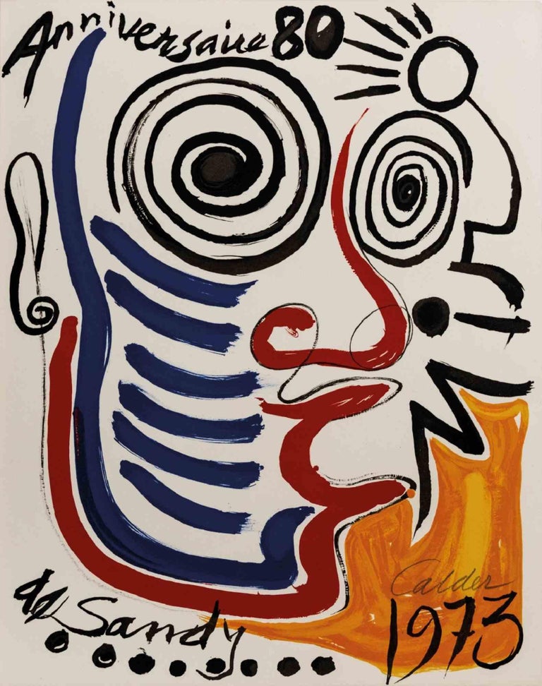 Alexander Calder - Anniversaire 80 de Sandy - Lithograph by Alexander ...