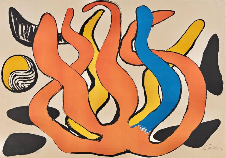 Alexander Calder - “Coral and Shells” Colorful - Yellow Orange Blue ...