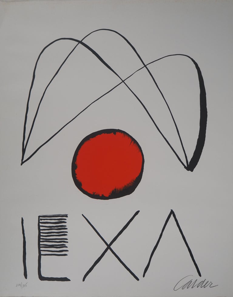 Alexander Calder - IEXA : Cordes et Boule Rouge - Lithographie ...