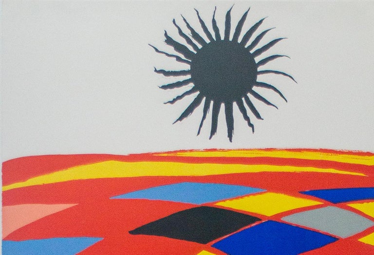 Alexander Calder - "Soleil Noir, " Colored Lithograph Checkered ...