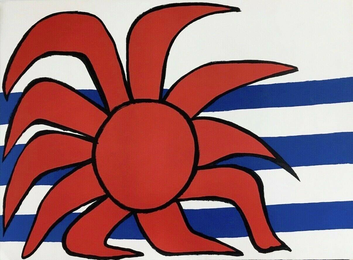 Alexander Calder - "Soleil Noir," Colored Lithograph Checkered ...