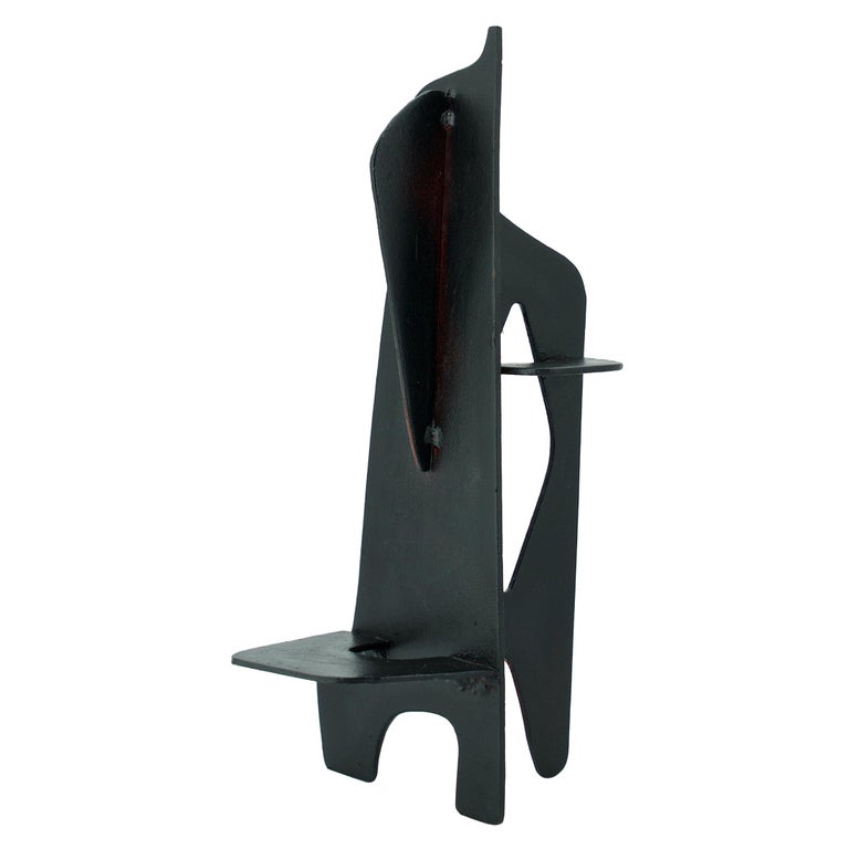 Alexander Calder Style Cut Black Steel Panel Table Sculpture Abstract ...