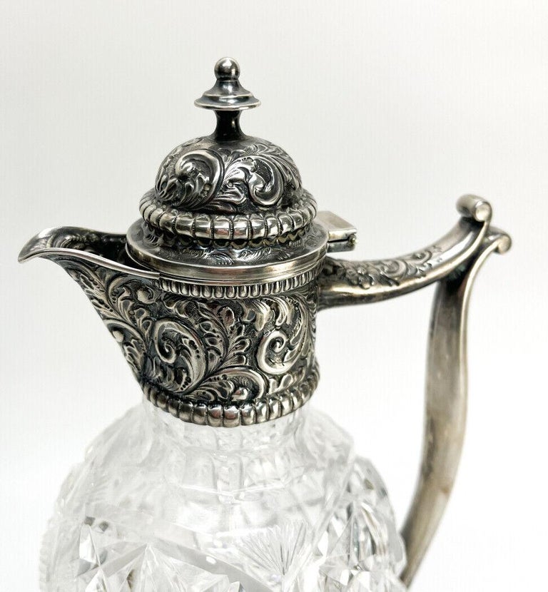Alexander Clark Birmingham Sterling Silver Glass Ewer, 1912 For Sale at ...