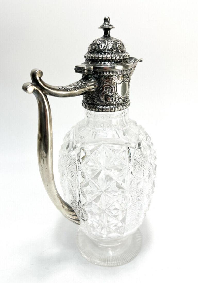 Alexander Clark Birmingham Sterling Silver Glass Ewer, 1912 For Sale at ...