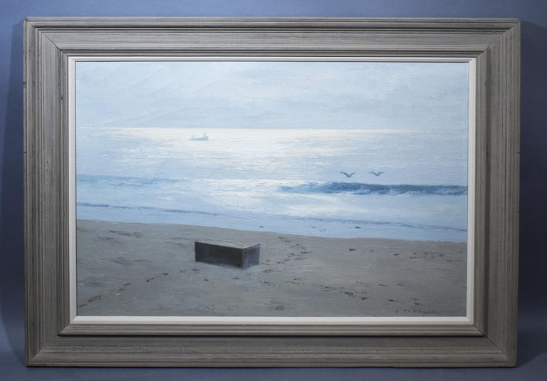 Alexander Farnham - Antique American Moonlit Ocean Wave Seascape ...