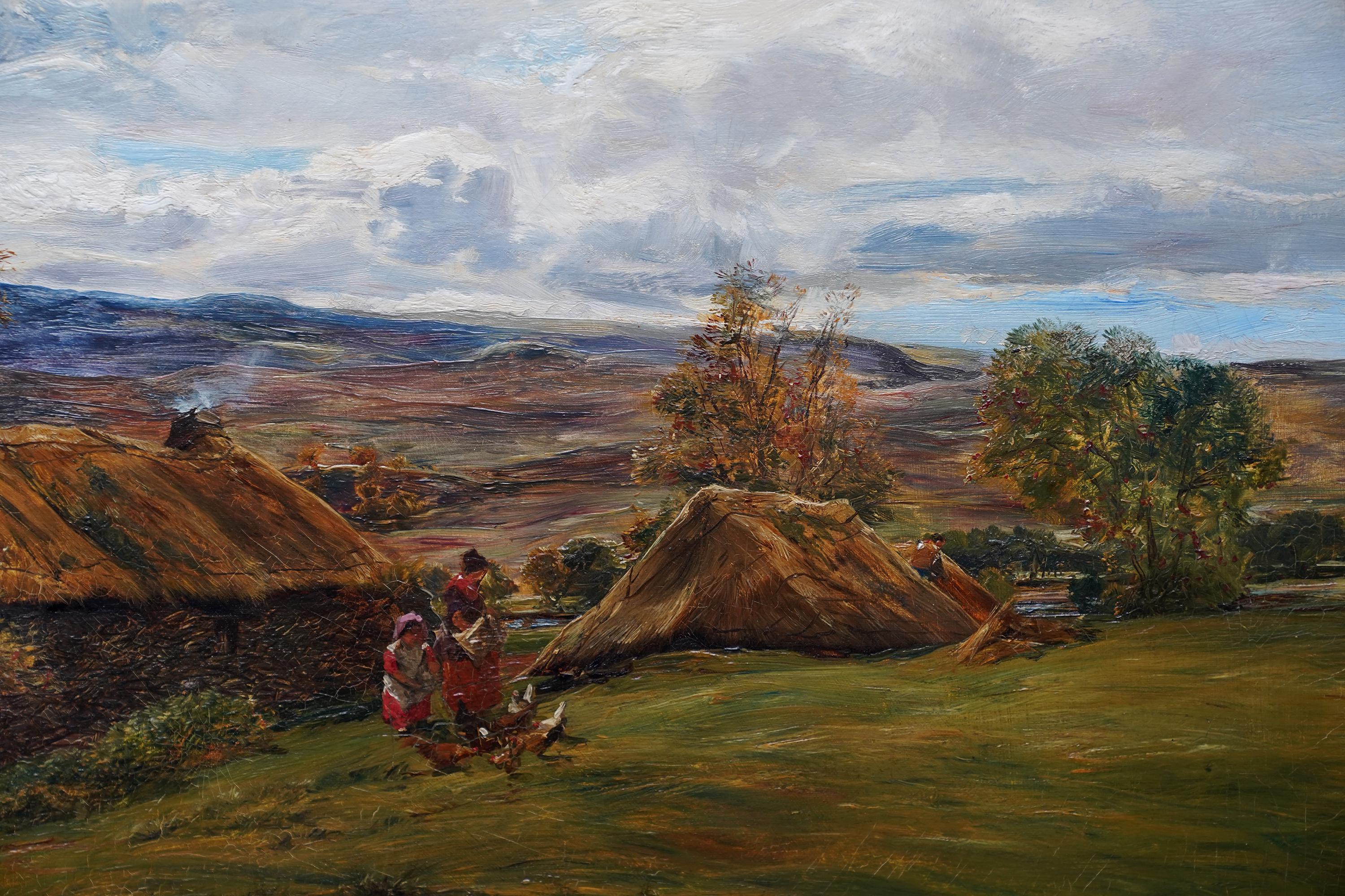 Alexander Fraser - Feeding Chickens by a Farm in Summer - Scottish ...