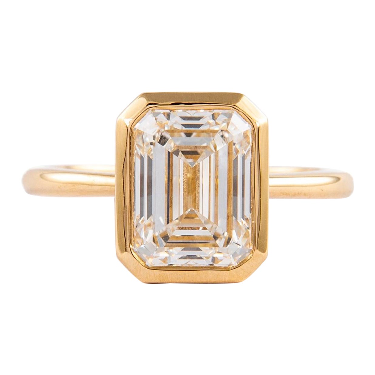 Alexander 2.09 Carat Toi Et Moi Emerald and Diamonds Ring 18k Yellow ...