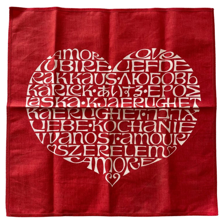 Alexander Girard International Love Heart Textile at 1stDibs