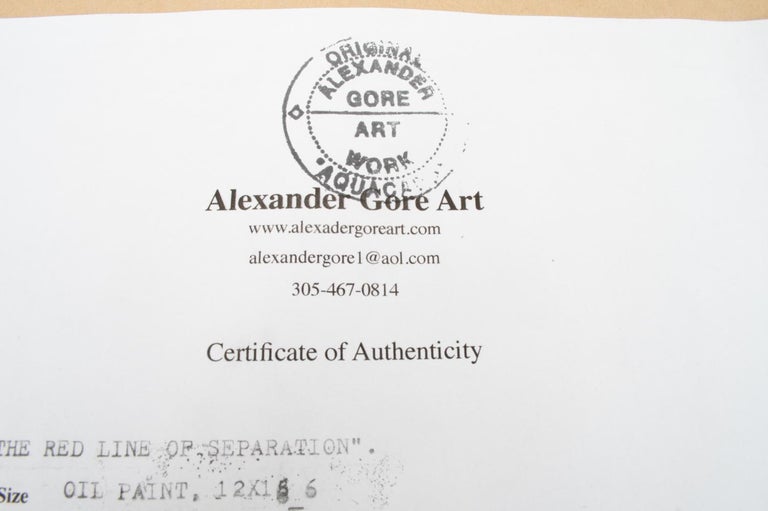 Alexander Gore Oil Painting, "The Red Line of Separation", 2015 For ...