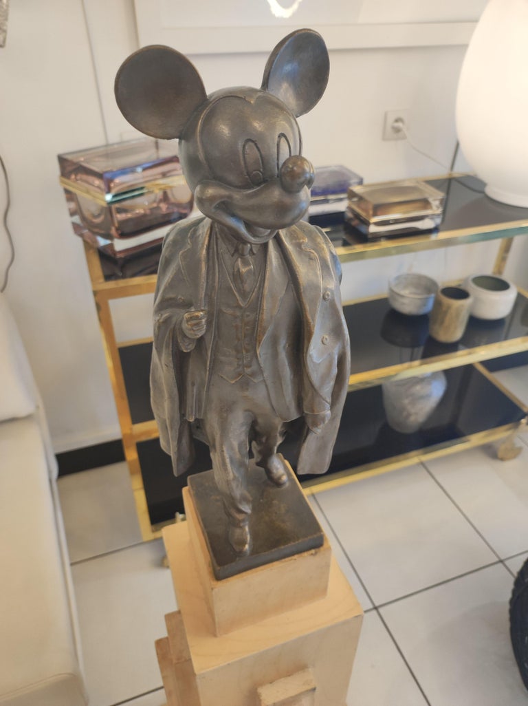 Alexander Kosolapov "Mickey Lenin Malevich" Bronze and Wood Sculpture N ...